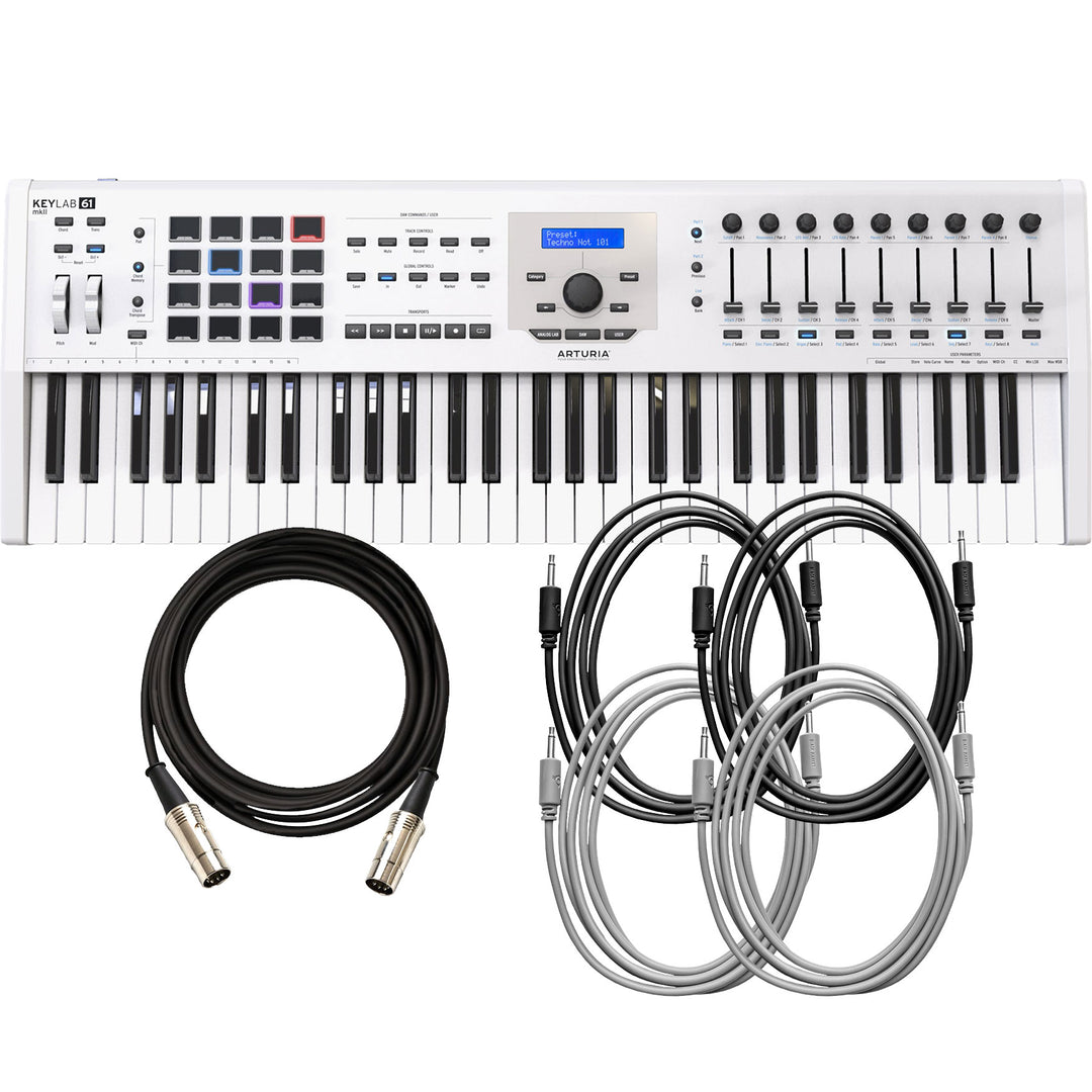 Arturia KeyLab MkII 61 MIDI/USB/CV Controller - White CABLE KIT – Kraft ...