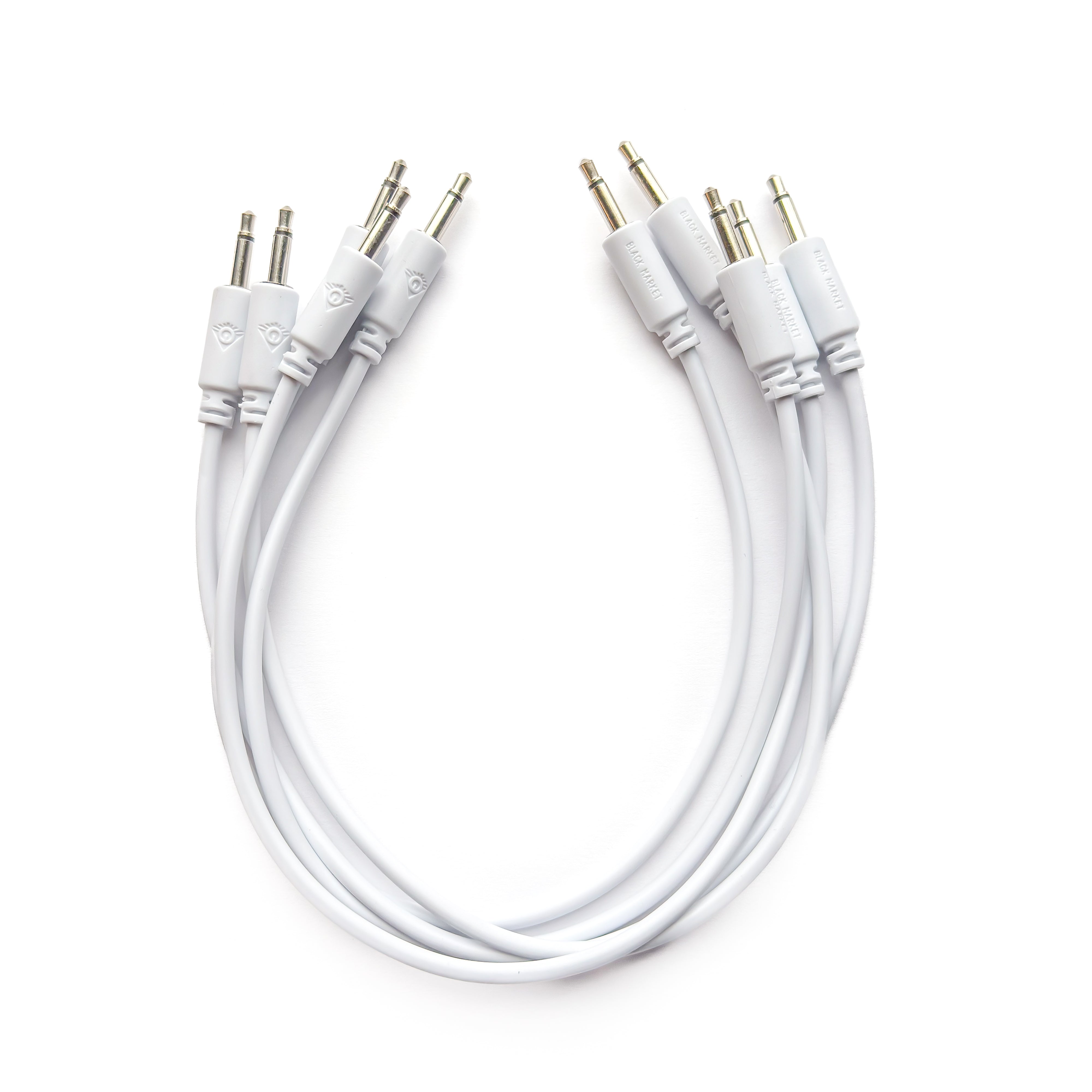 Black Market Modular 3.5mm Patch Cable 5-Pack - 25cm/10" - White ...