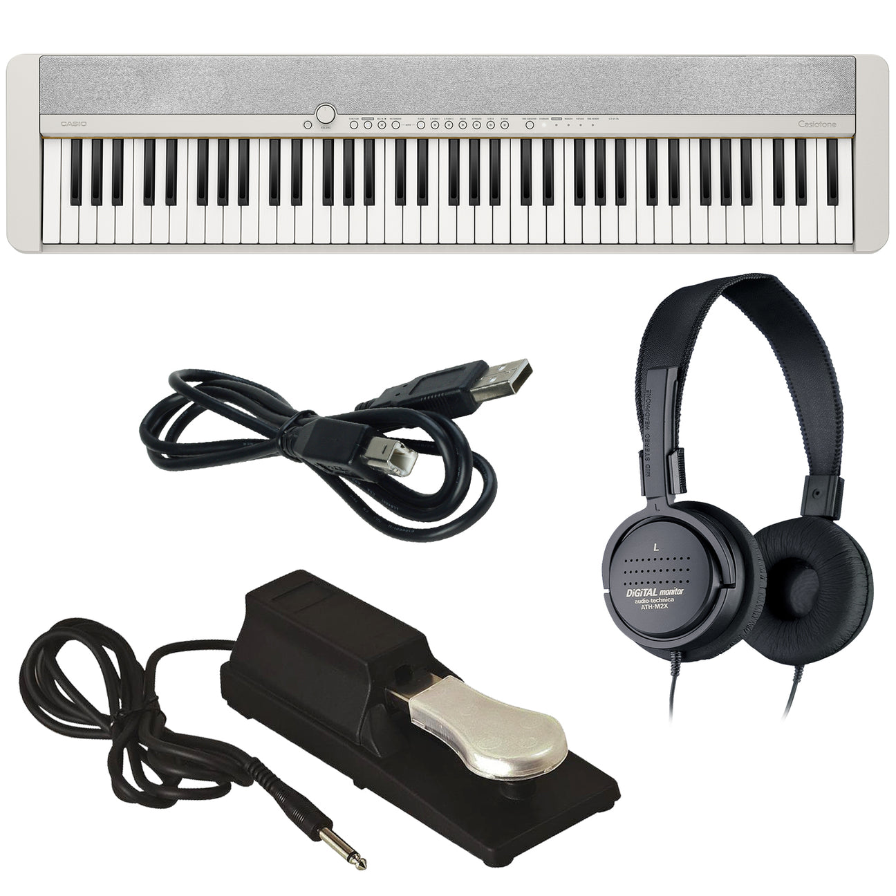 Casio Casiotone CT-S1-76 Portable Keyboard - White BONUS PAK – Kraft Music
