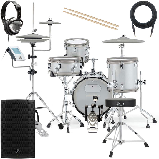 EFNOTE MINI Electronic Drum Set - White Sparkle COMPLETE DRUM BUNDLE ...