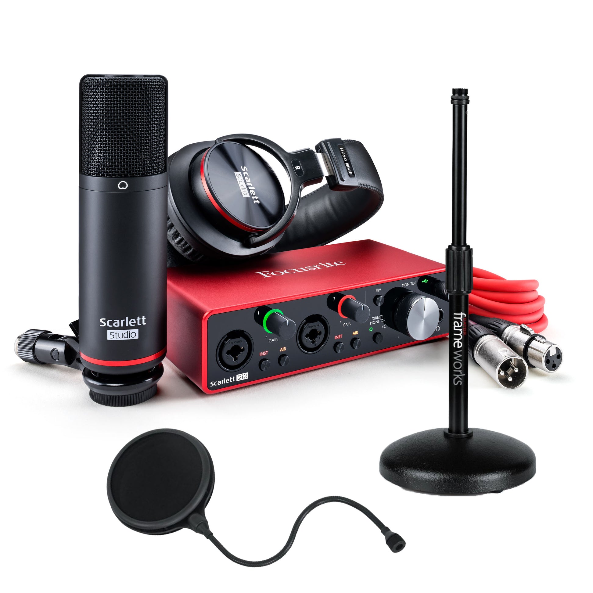 Focusrite Scarlett 2i2 Studio (3rd Gen) Recording Package BONUS PAK – Kraft Music