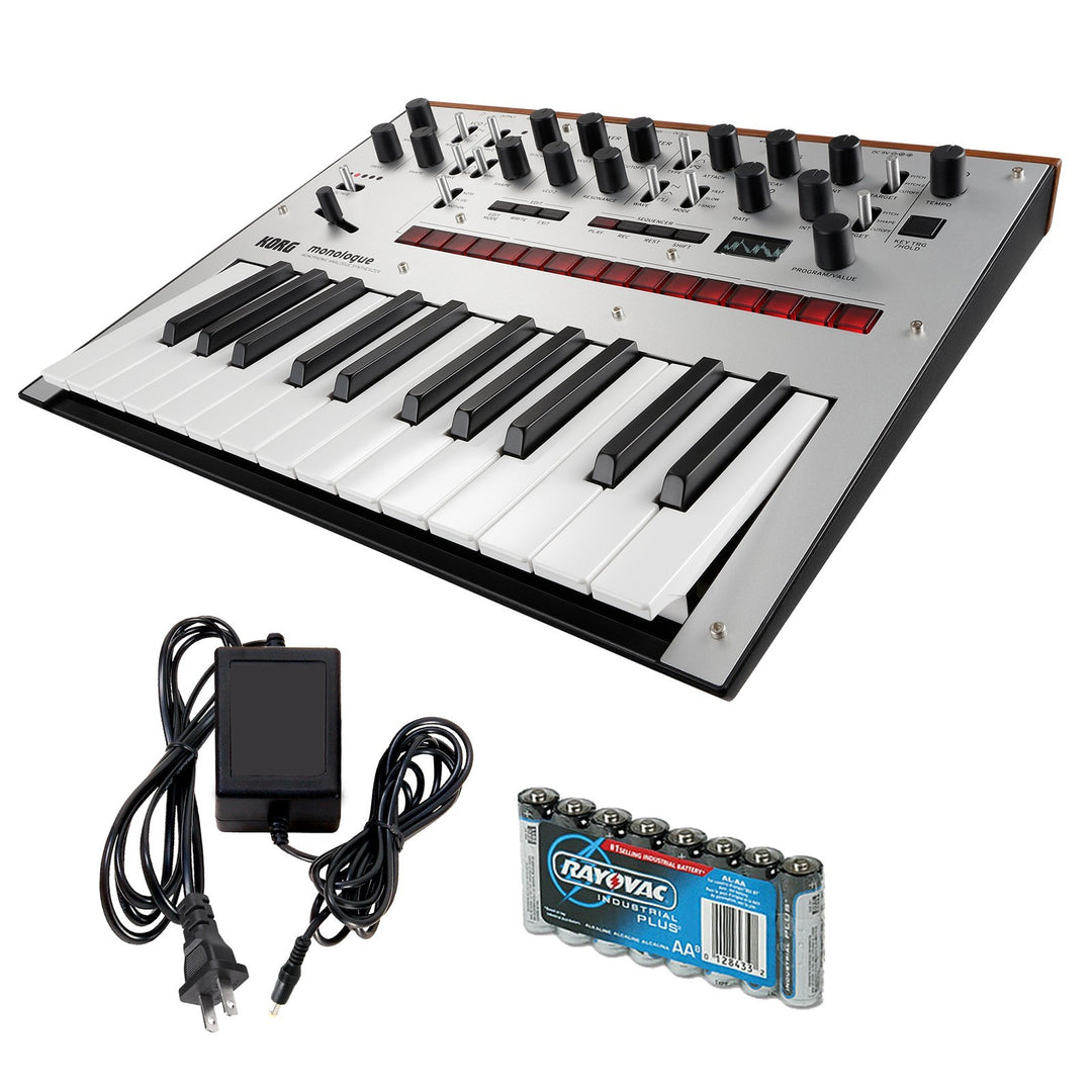Korg Monologue Monophonic Analog Synthesizer - Silver POWER KIT – Kraft ...