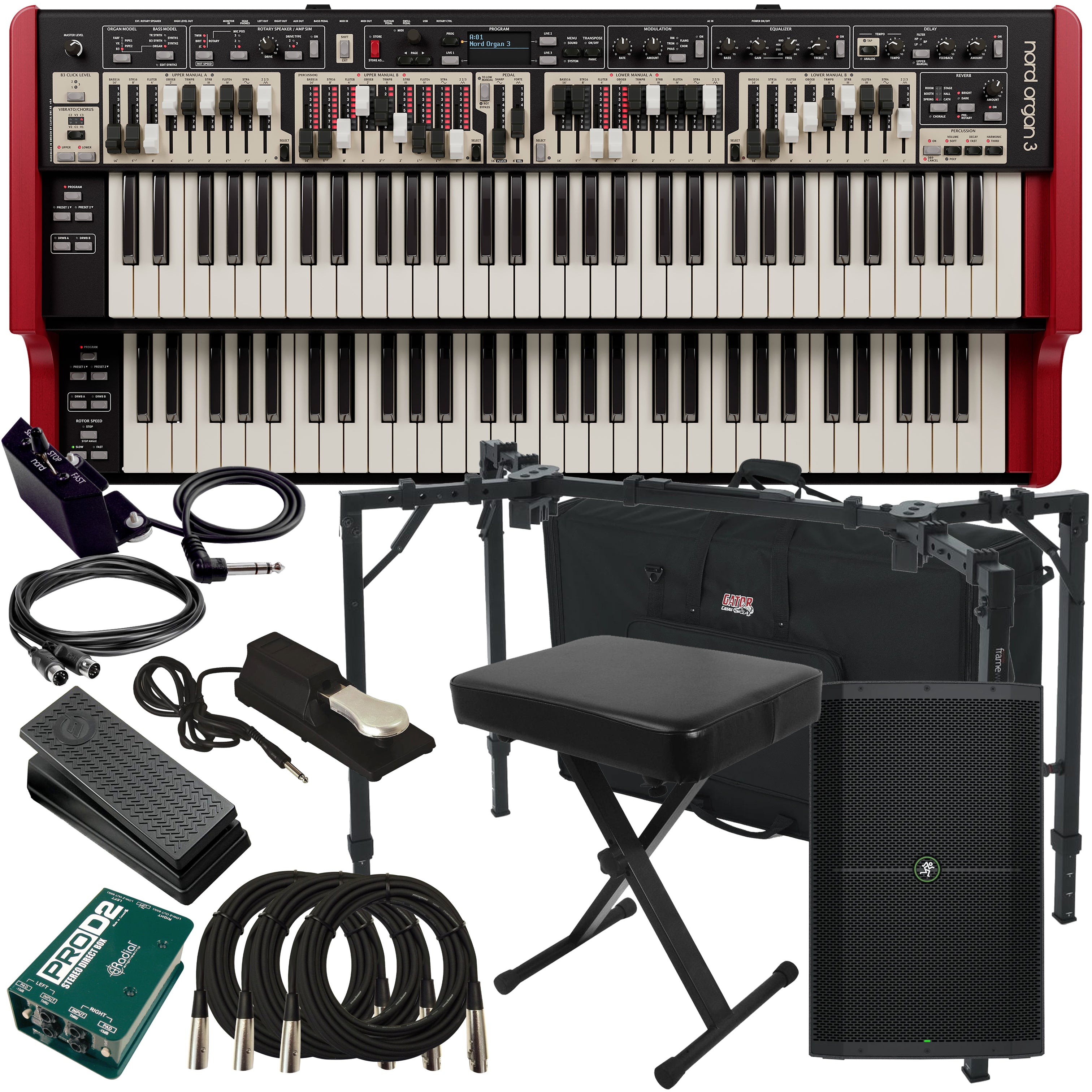 Nord Organ 3 Dual Manual Organ COMPLETE STAGE BUNDLE – Kraft Music