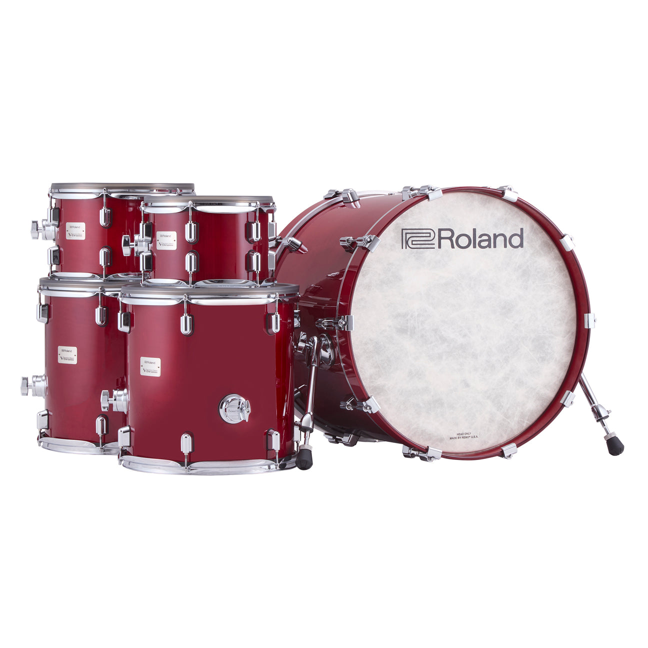 Roland VAD716 V-Drums Electronic Drum Set - Gloss Cherry CARRY BAG KIT ...