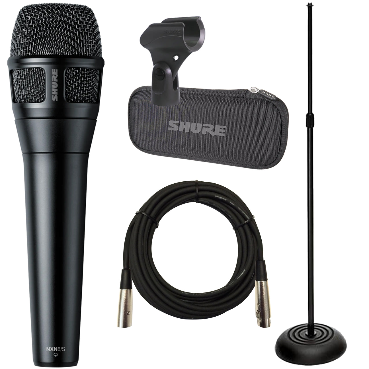 Shure Nexadyne 8/S Supercardioid Dynamic Vocal Microphone STAGE PAK ...