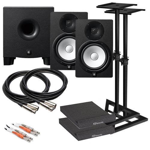 Yamaha HS8 8" Powered Studio Monitor Speaker COMPLETE AUDIO BUNDLE ...