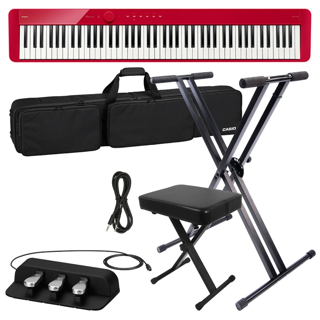 Casio Privia PX-S1100 Digital Piano - Red STAGE ESSENTIALS BUNDLE ...