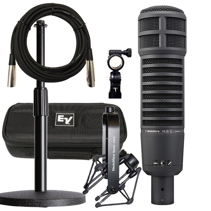 Electro-Voice RE20 Large-Diaphragm Dynamic Microphone - Black BONUS PA ...