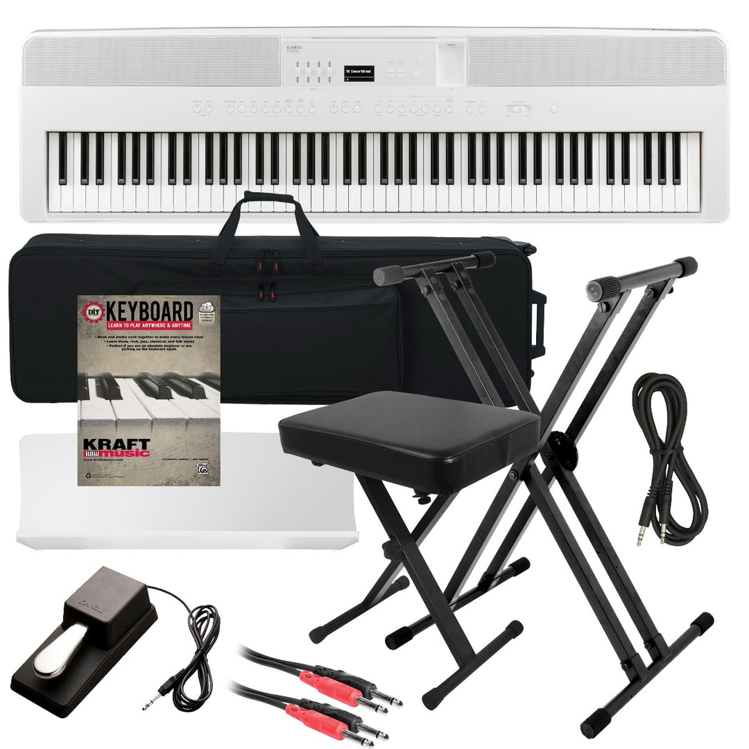 Kawai ES920 Portable Digital Piano - White STAGE ESSENTIALS BUNDLE ...