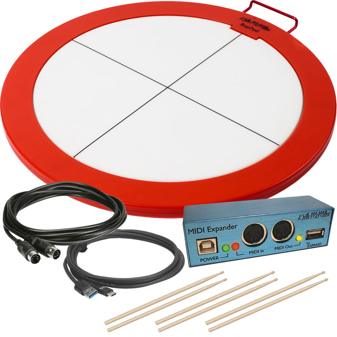 Keith McMillen Instruments BopPad Red USB-C Smart Fabric Drum Pad MIDI ...