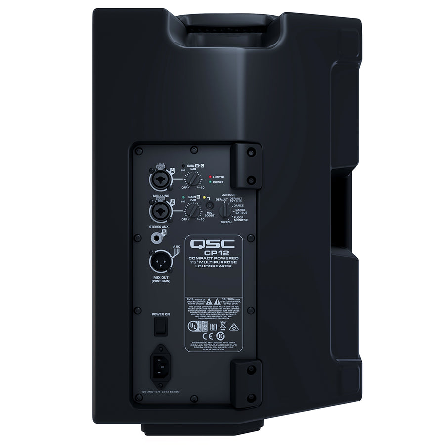 QSC CP12 Powered Speaker AUDIO ESSENTIALS BUNDLE – Kraft Music