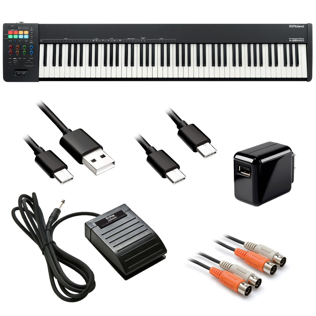 Roland A-88MKII MIDI Keyboard Controller BONUS PAK – Kraft Music