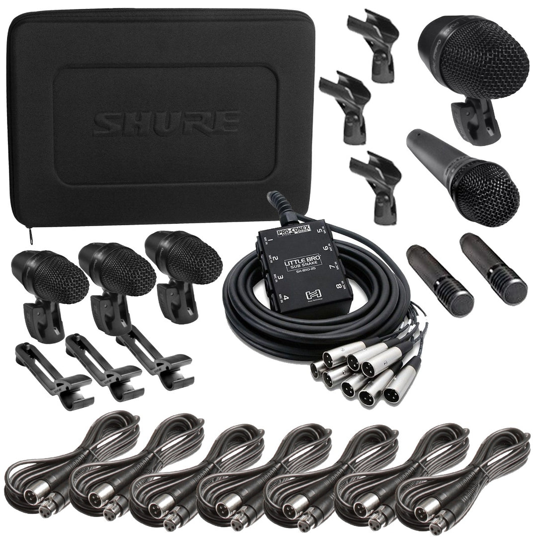 Shure PGADRUMKIT7 Drum Microphone Kit SUB SNAKE RIG – Kraft Music