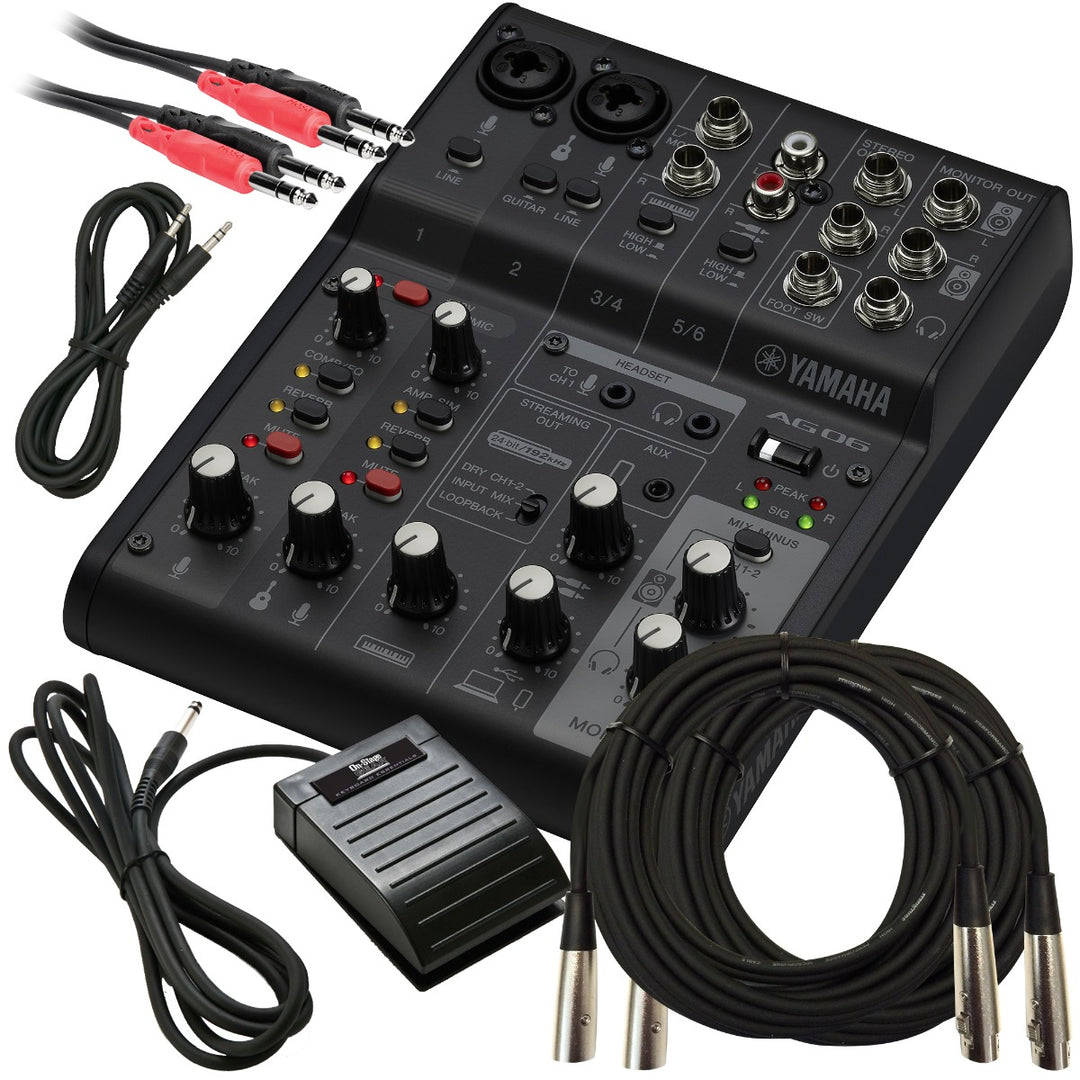Yamaha AG06 Mk2 Live Streaming Mixer and USB Audio Interface - Black C ...