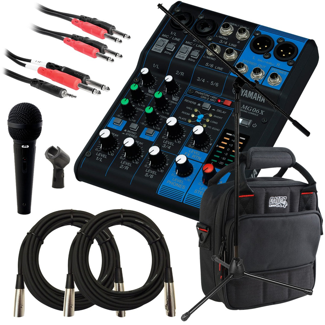 Yamaha MG06X 6-Channel Compact Stereo Mixer PERFORMER PAK – Kraft Music