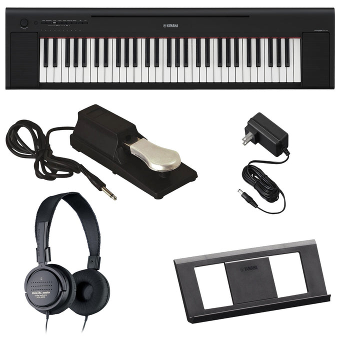 Yamaha Piaggero NP-15 61-Key Portable Keyboard - Black BONUS PAK ...