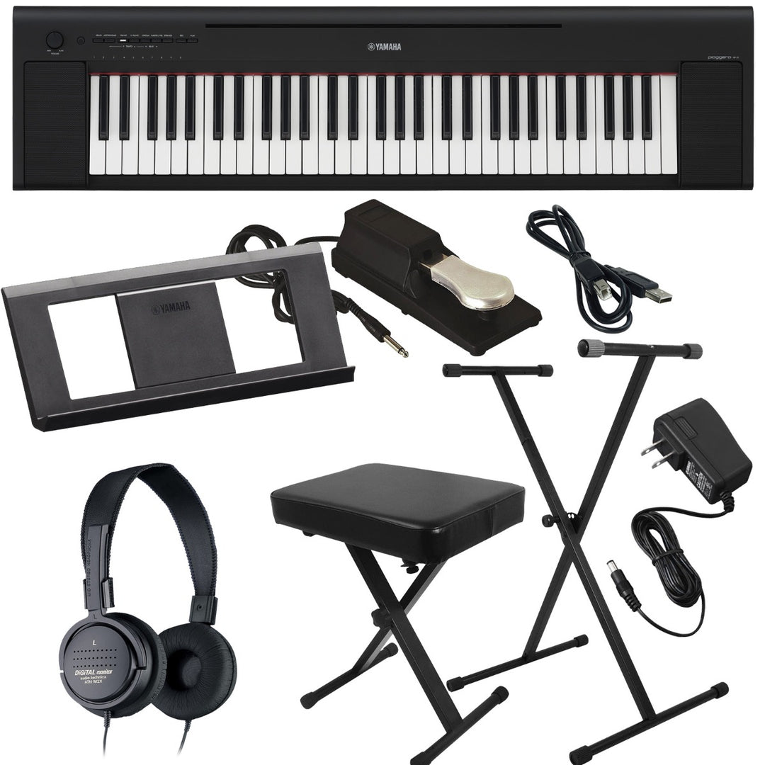 Yamaha Piaggero NP-15 61-Key Portable Keyboard - Black KEY ESSENTIALS ...