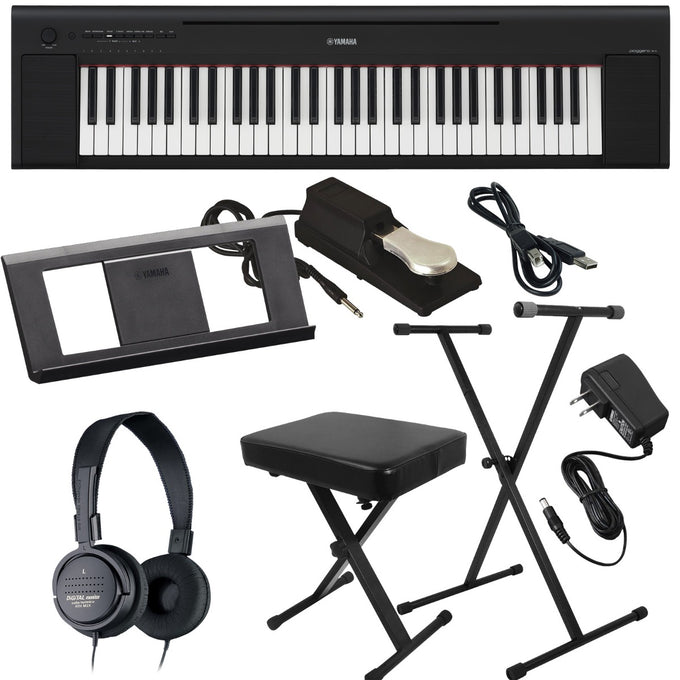 Yamaha Piaggero NP-15 61-Key Portable Keyboard - Black KEY ESSENTIALS – Kraft Music