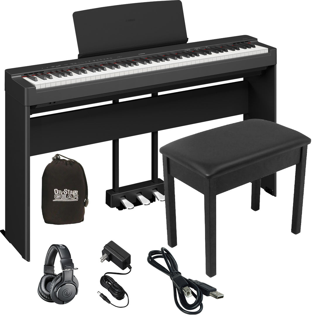 Yamaha P-225 Digital Piano - Black COMPLETE HOME BUNDLE – Kraft Music